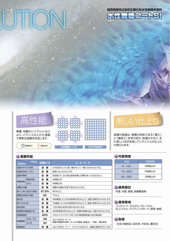 水性無機コートSi （スズカファイン）超高耐候性2液反応硬化形水性無機系塗料 | ペイントビズ（PAINTBIZ）